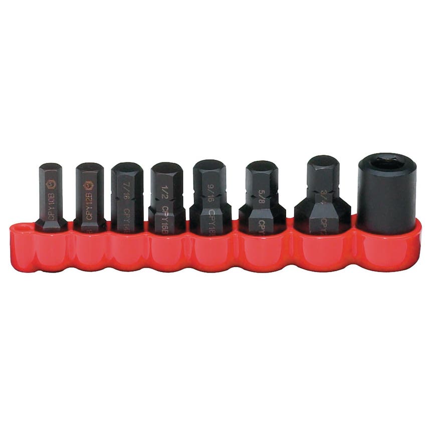 1/2" DRIVE 8 PIECE SAE INTERCHANGEABLE HEX BIT DRIVER SET SCY8R | Matco ...