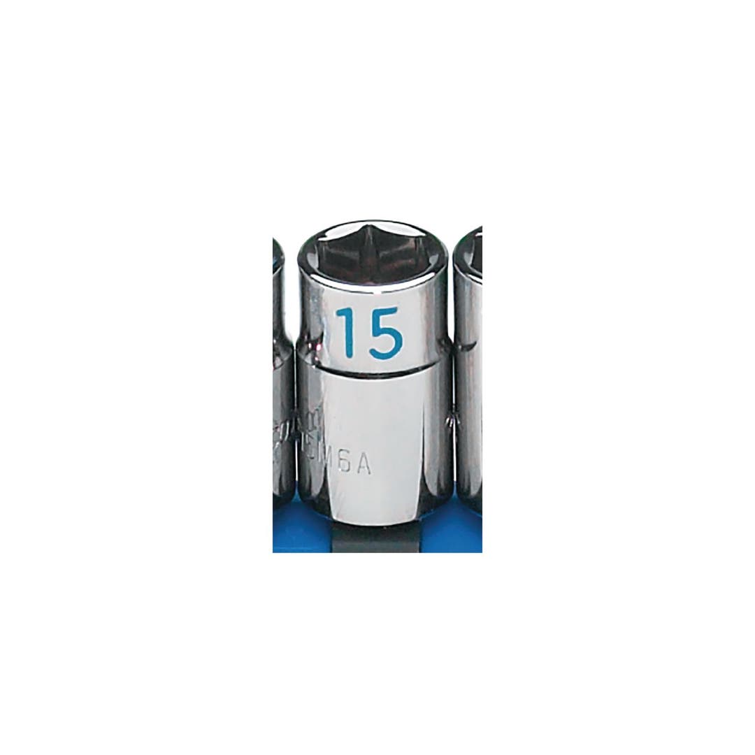 1/2" DRIVE 15 PIECE METRIC 6 POINT CHROME SOCKET SET SCM156TA | Matco Tools