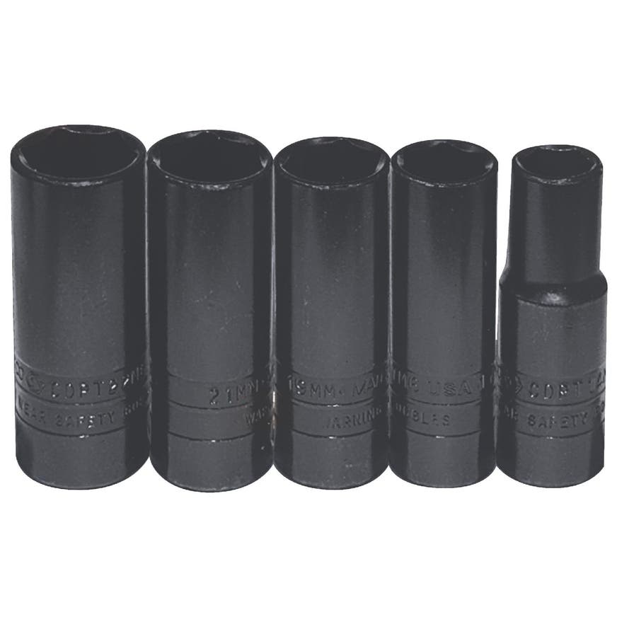 1/2" DRIVE 5 PIECE METRIC DEEP THIN WALL SOCKET SET SCDPT5MR | Matco Tools