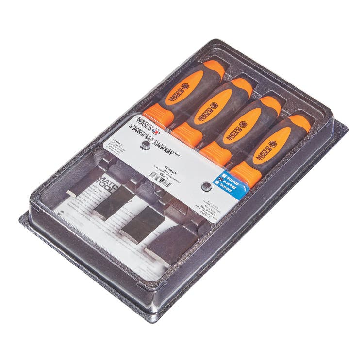 4 PIECE 10" LONG SCRAPER SET - ORANGE SCS4MB | Matco Tools