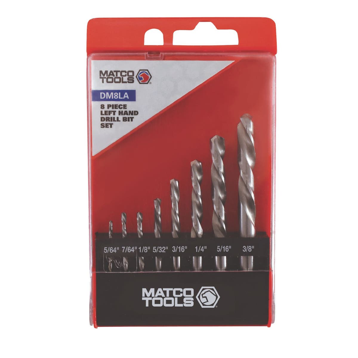 LEFT HAND DRILL BIT SET, 8 PIECE DM8LA | Matco Tools