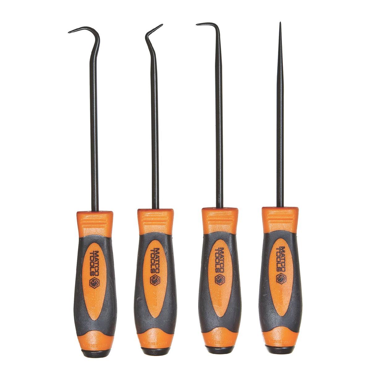 4 PIECE HOOK AND PICK SET WITH METAL CAP - ORANGE PSM4B | Matco Tools