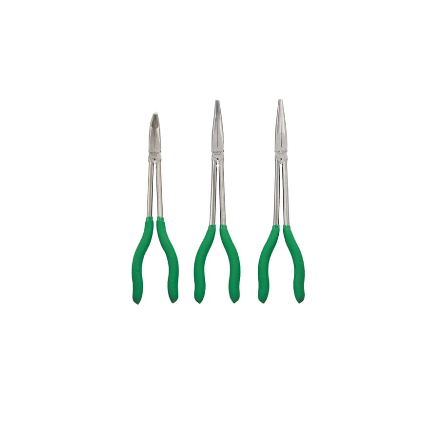 3 PIECE EXTRA LONG NEEDLE NOSE PLIER SET- GREEN SPN3G | Matco Tools