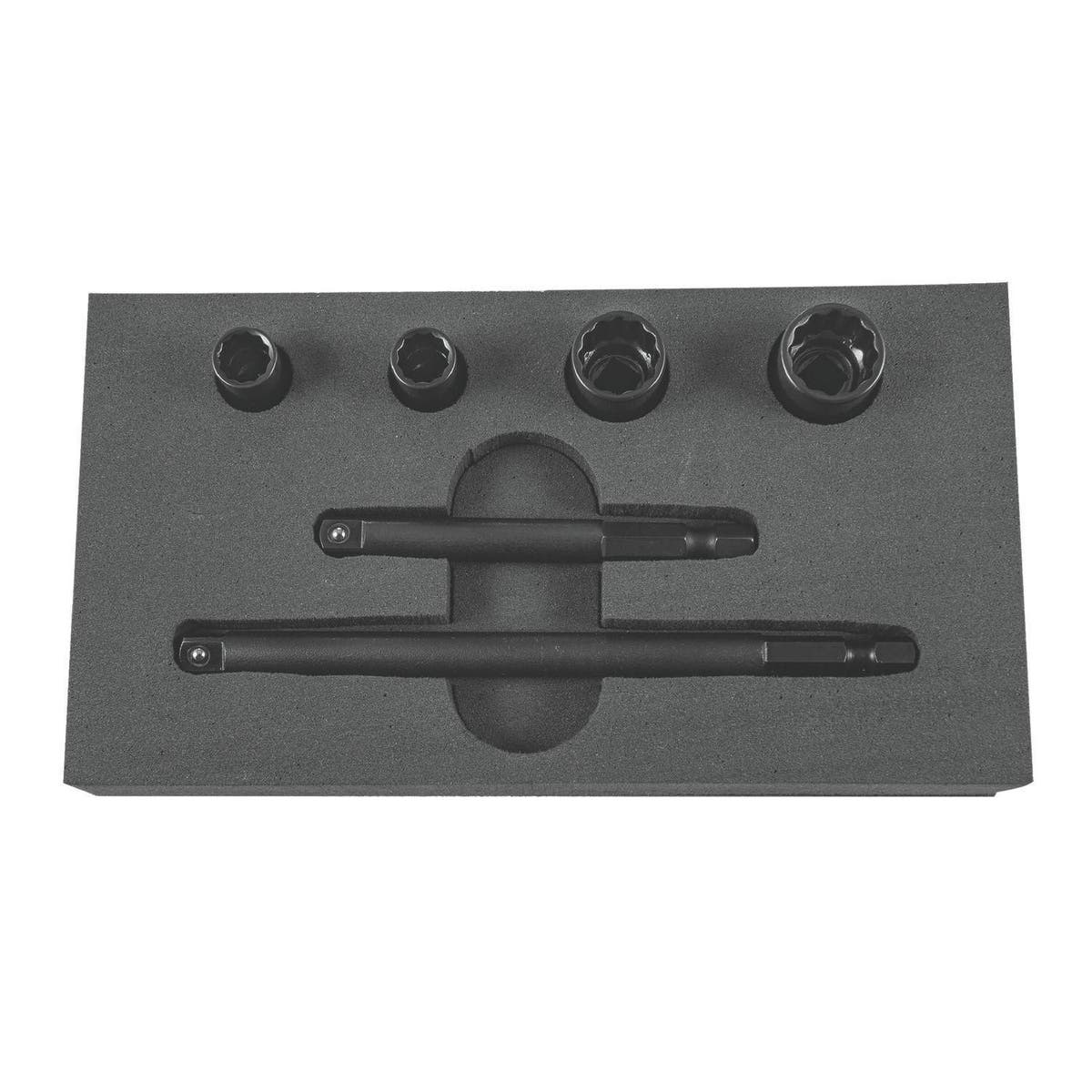 1/4" DRIVE 6 PIECE METRIC 12 POINT SEMI DEEP IMPACT FLIP SOCKET SET ...