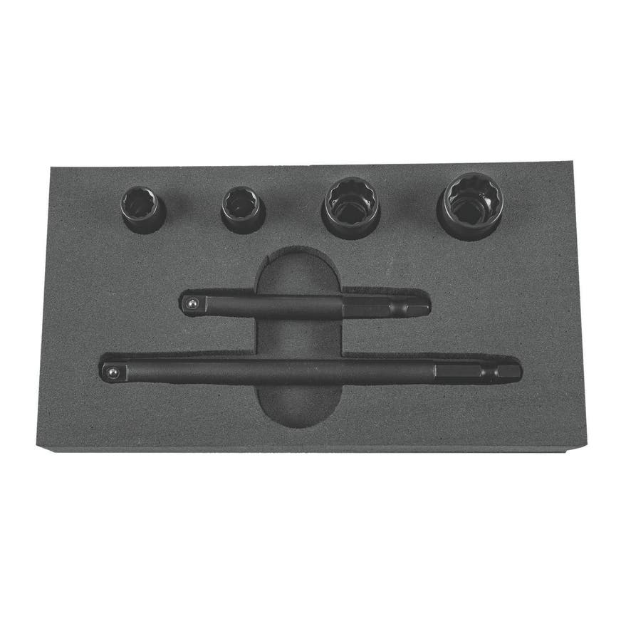 1/4" DRIVE 6 PIECE METRIC 12 POINT SEMI DEEP IMPACT FLIP SOCKET SET ...