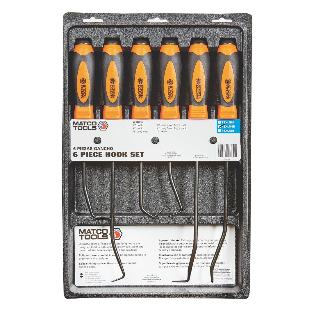 6 PIECE HOOK AND PICK SET - ORANGE PSXLM6B | Matco Tools
