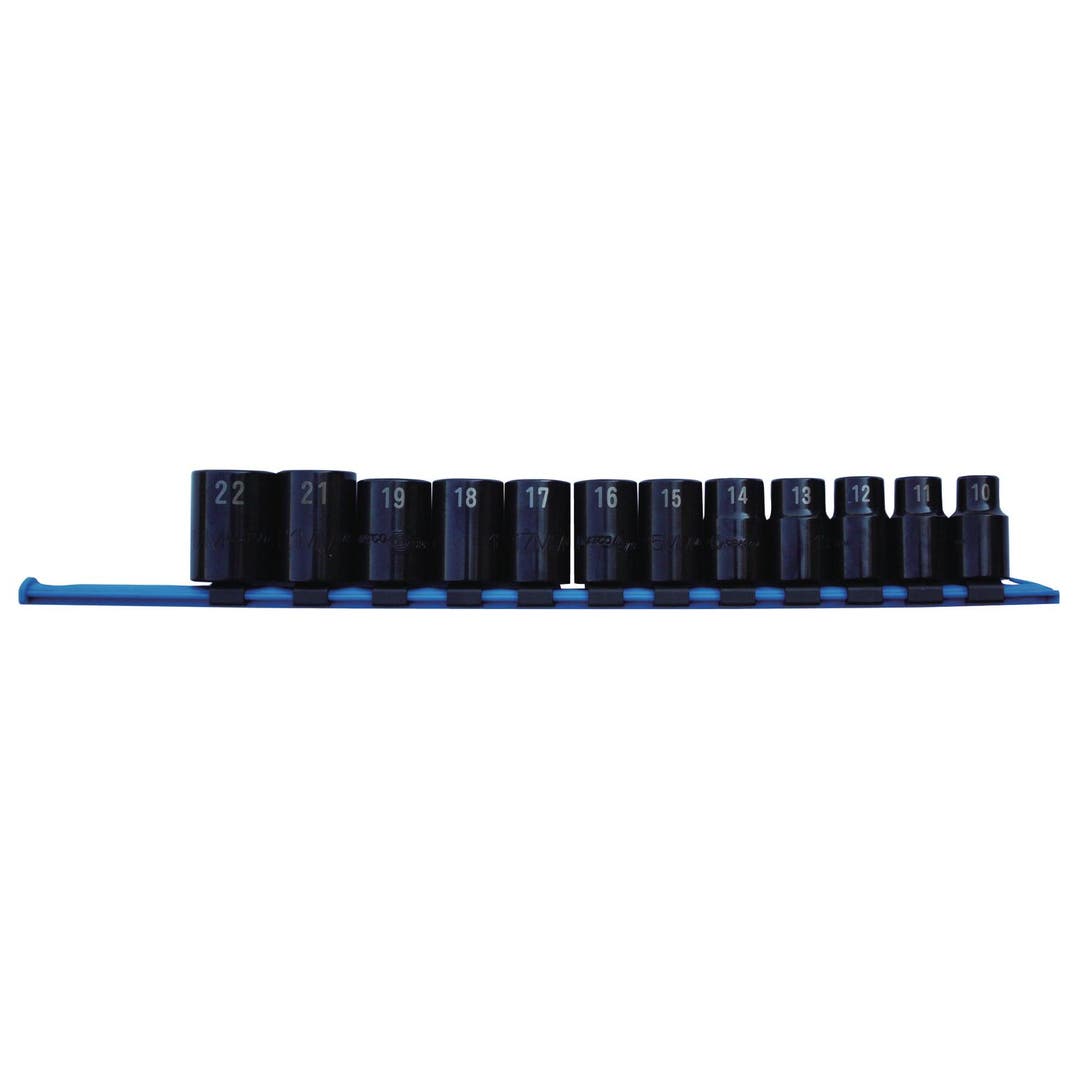 1/2" DRIVE 12 PIECE METRIC PRO NON-SLIP IMPACT SOCKET SET SCPMA12R ...