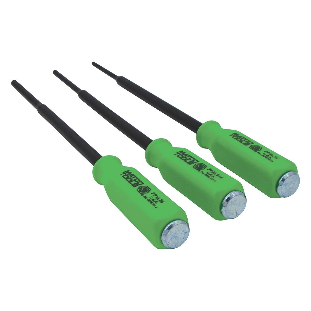 3 PIECE 16" LONG PIN PUNCH SET SPPXL3PC | Matco Tools