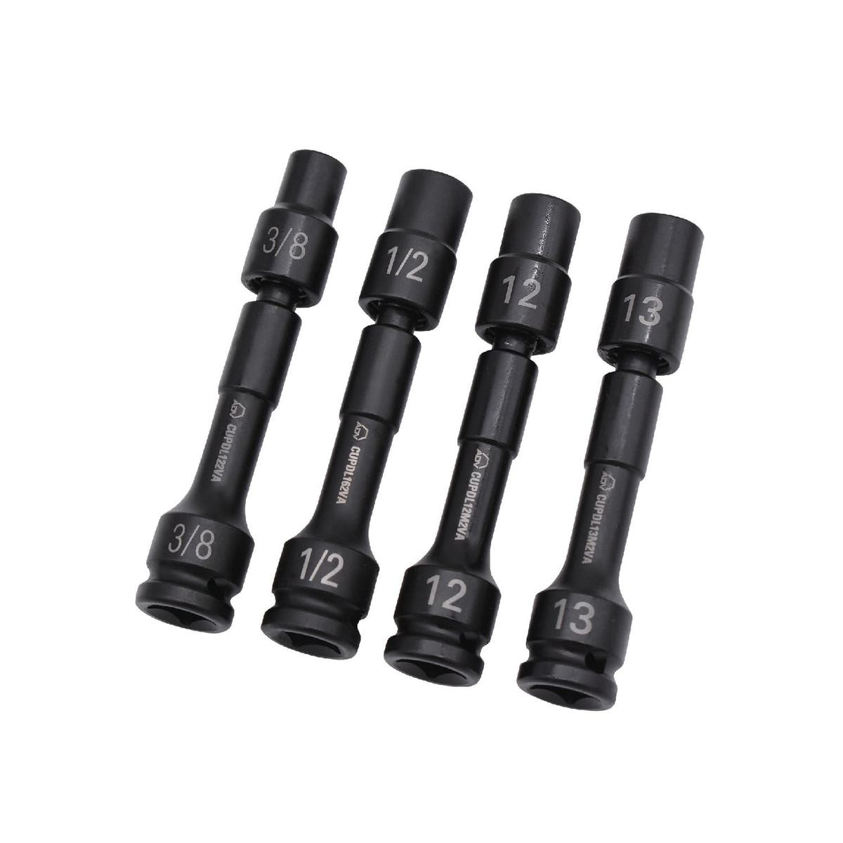 1/2" DRIVE 4 PIECE 12 POINT 5" LONG PINLESS UNIVERSAL ADV IMPACT DRIVE ...