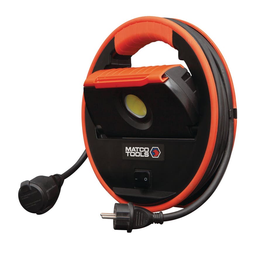 4,000 LUMENS COB FLOODLIGHT WITH CABLE REEL-ORANGE MWLCR4 | Matco Tools