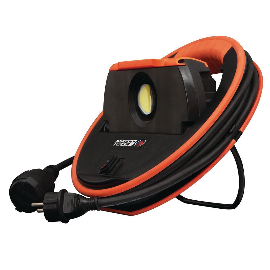 4,000 LUMENS COB FLOODLIGHT WITH CABLE REEL-ORANGE MWLCR4 | Matco Tools