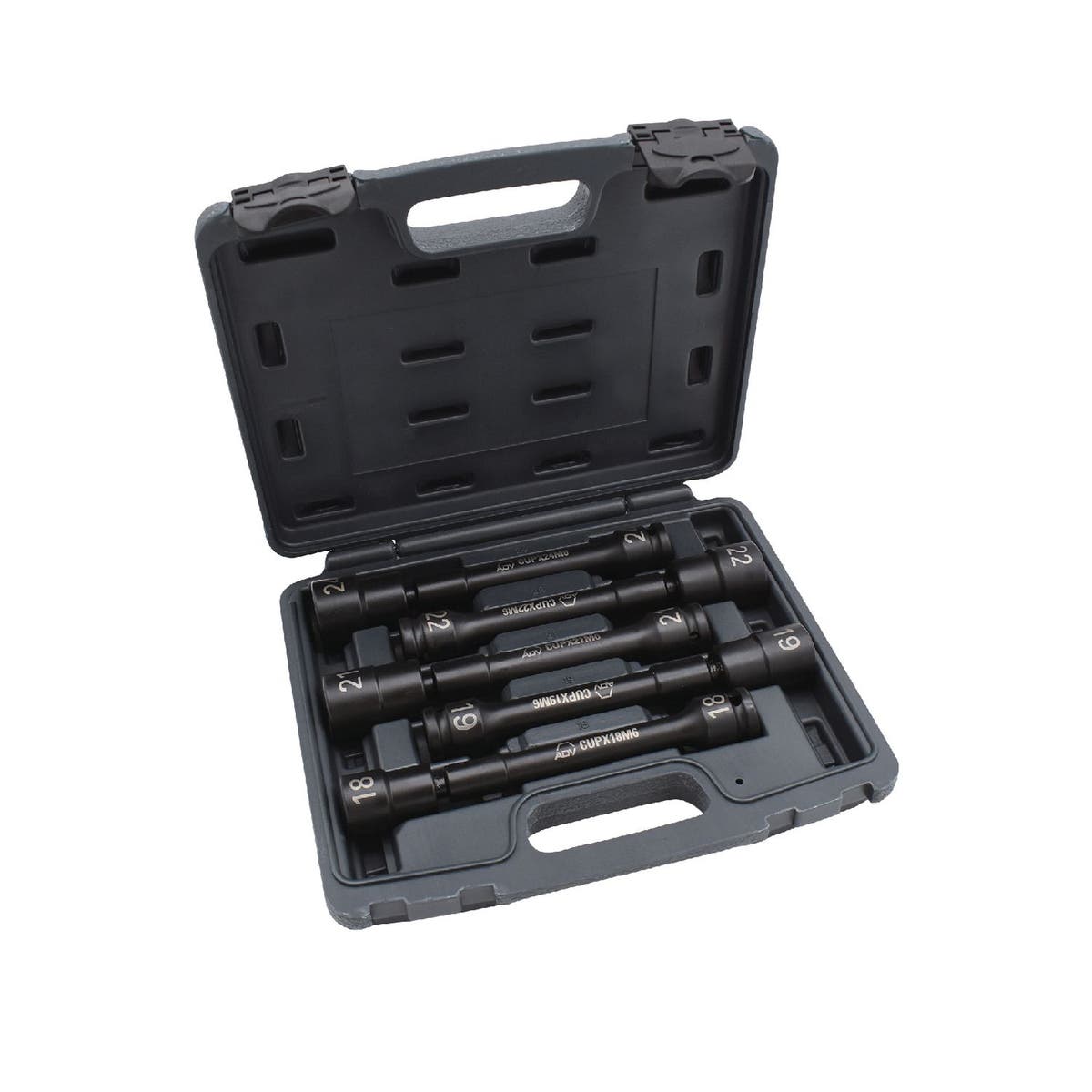 5 PIECE 1/2" DRIVE PINLESS UNIVERSAL IMPACT METRIC 6 POINT EXTENSION ...