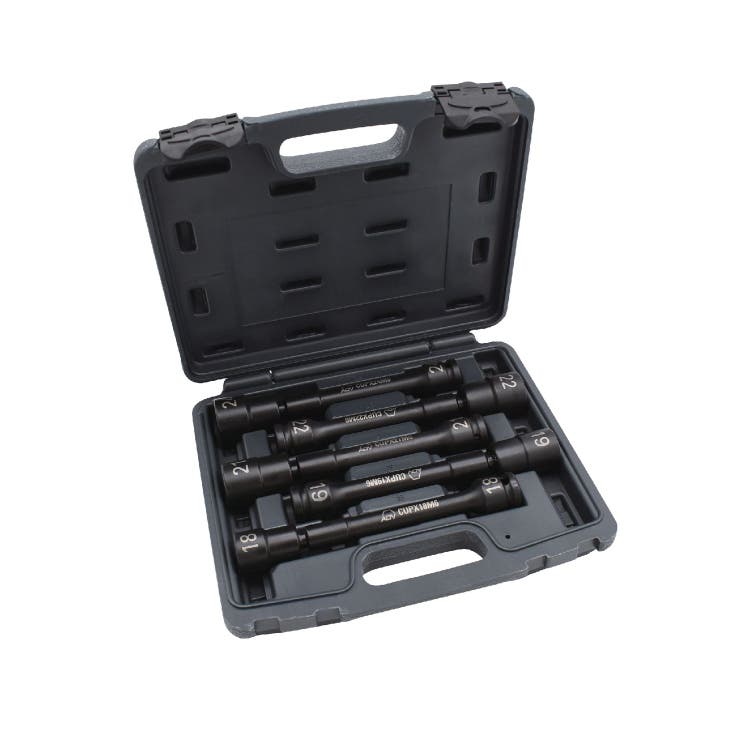 5 PIECE 1/2" DRIVE PINLESS UNIVERSAL IMPACT METRIC 6 POINT EXTENSION ...