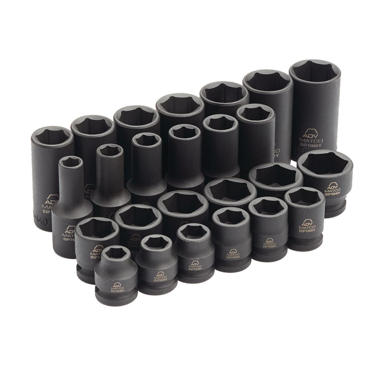 3/8" DRIVE 25 PIECE METRIC 6 POINT MID-LENGTH AND STUBBY ADV IMPACT ...