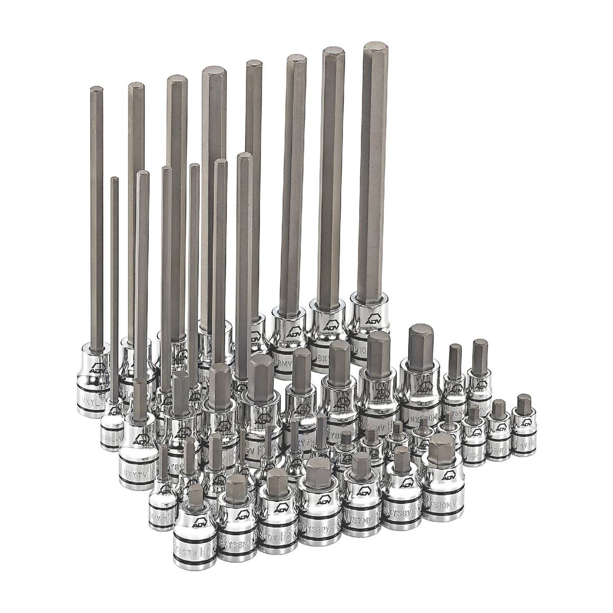 1/4" AND 3/8" DRIVE 46 PIECE MASTER ADV HEX BIT SOCKET SET SBS46HEXV ...