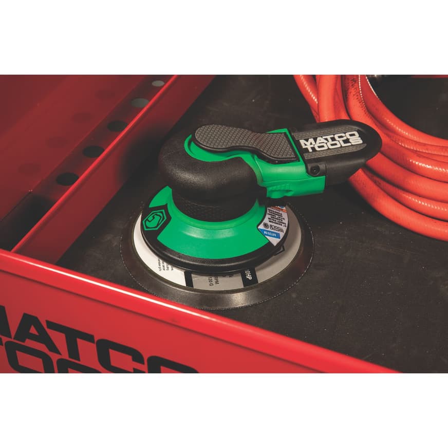 3/16" RANDOM ORBITAL PNEUMATIC LOW NOISE 6" PALM SANDER - GREEN MT2516G ...