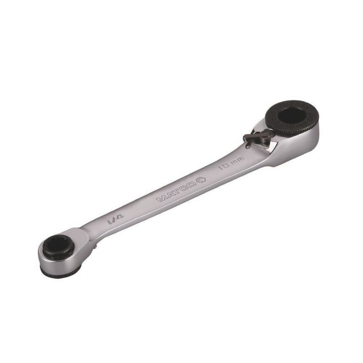 5" LONG 10MM X 1/4" HEX RATCHET WRENCH WITH 10MM X 1/4" SQUARE ADAPTER ...