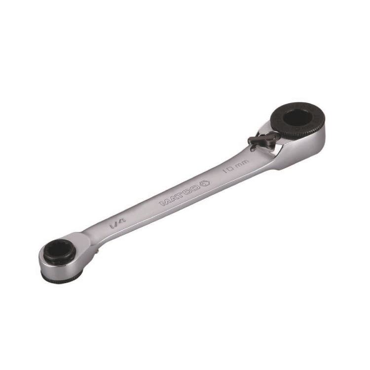 5" LONG 10MM X 1/4" HEX RATCHET WRENCH WITH 10MM X 1/4" SQUARE ADAPTER ...