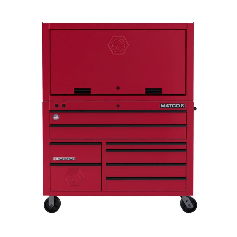 55" x 25" DOUBLE-BAY 2s SERIES TOOLBOX (FIRE RED/BLACK) 2225TB-RRB ...