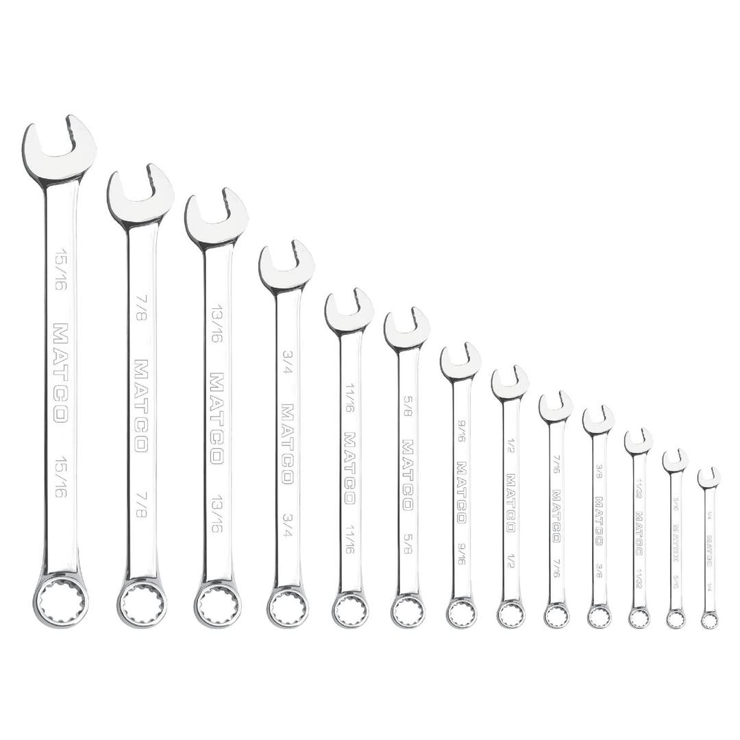 13 PIECE STANDARD SAE COMBINATION WRENCH SET SMC132K | Matco Tools