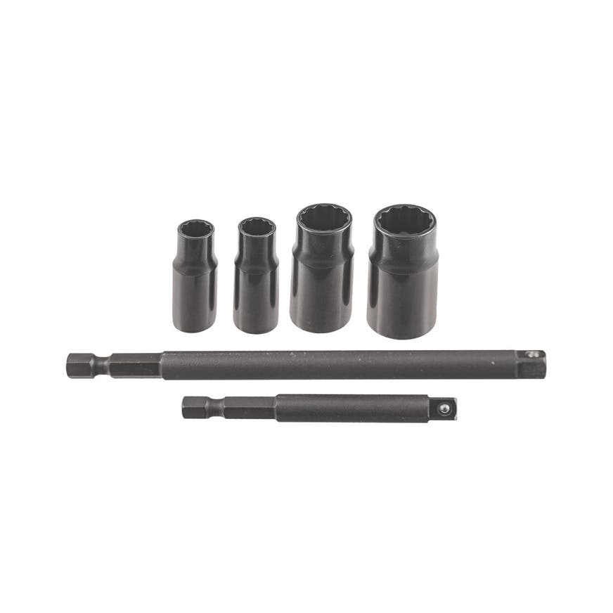 1/4" DRIVE 6 PIECE METRIC 12 POINT SEMI DEEP IMPACT FLIP SOCKET SET ...