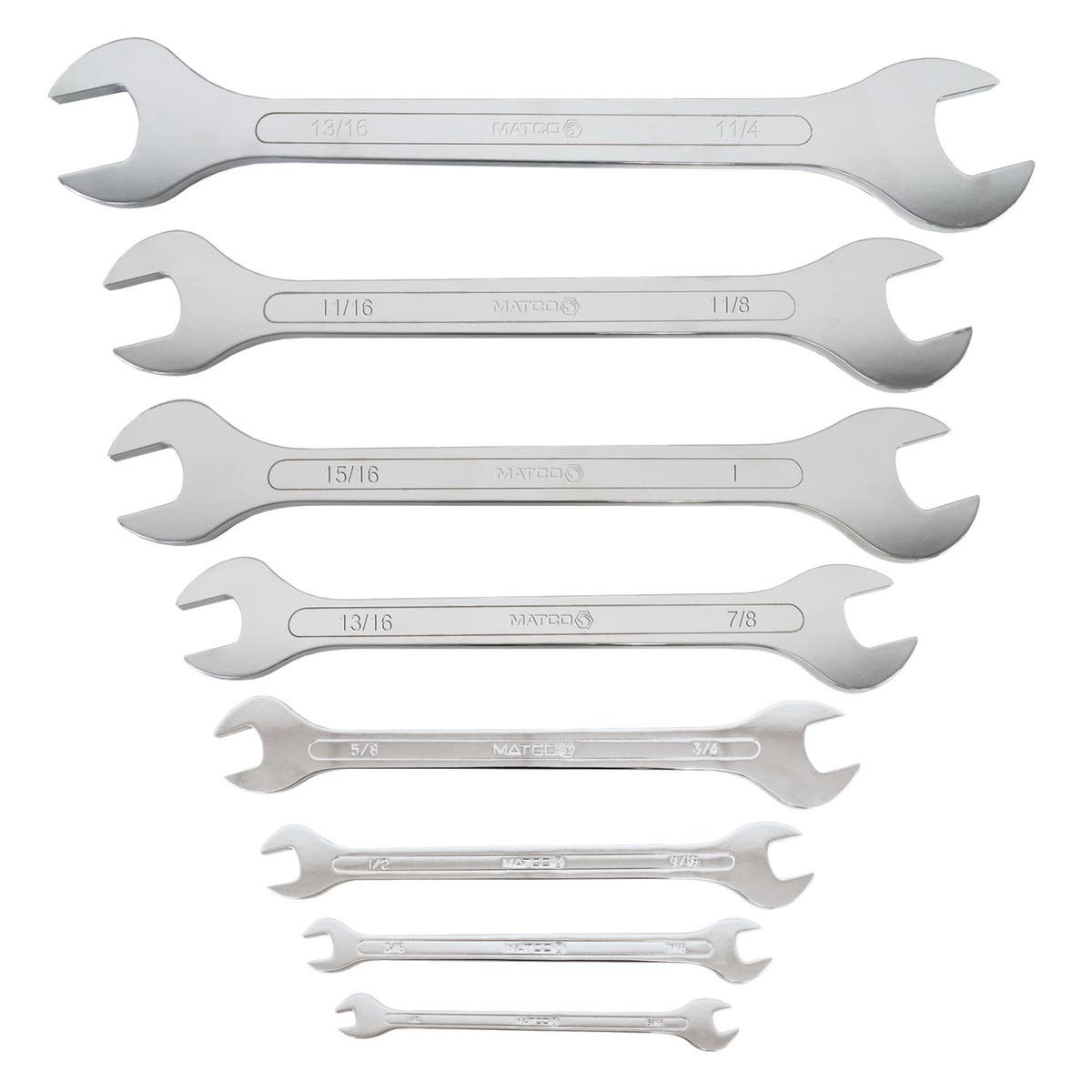 8 PIECE MASTER SAE THIN FLAT WRENCH SET TW8048S | Matco Tools