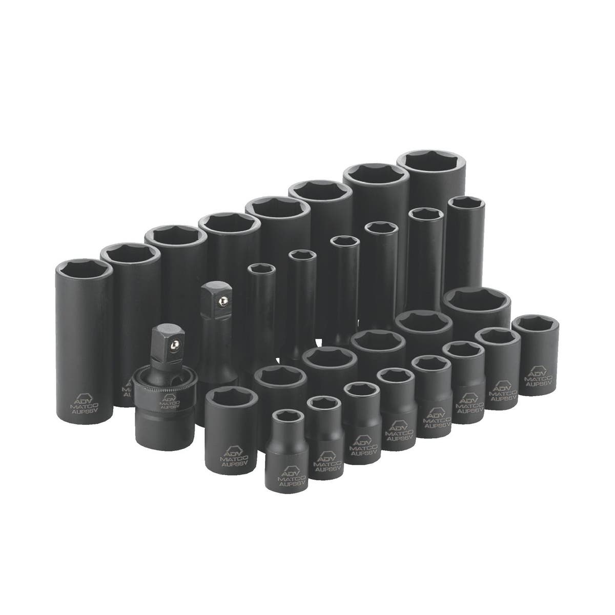 1/2" DRIVE 30 PIECE METRIC 6 POINT STANDARD AND DEEP ADV IMPACT SOCKET ...