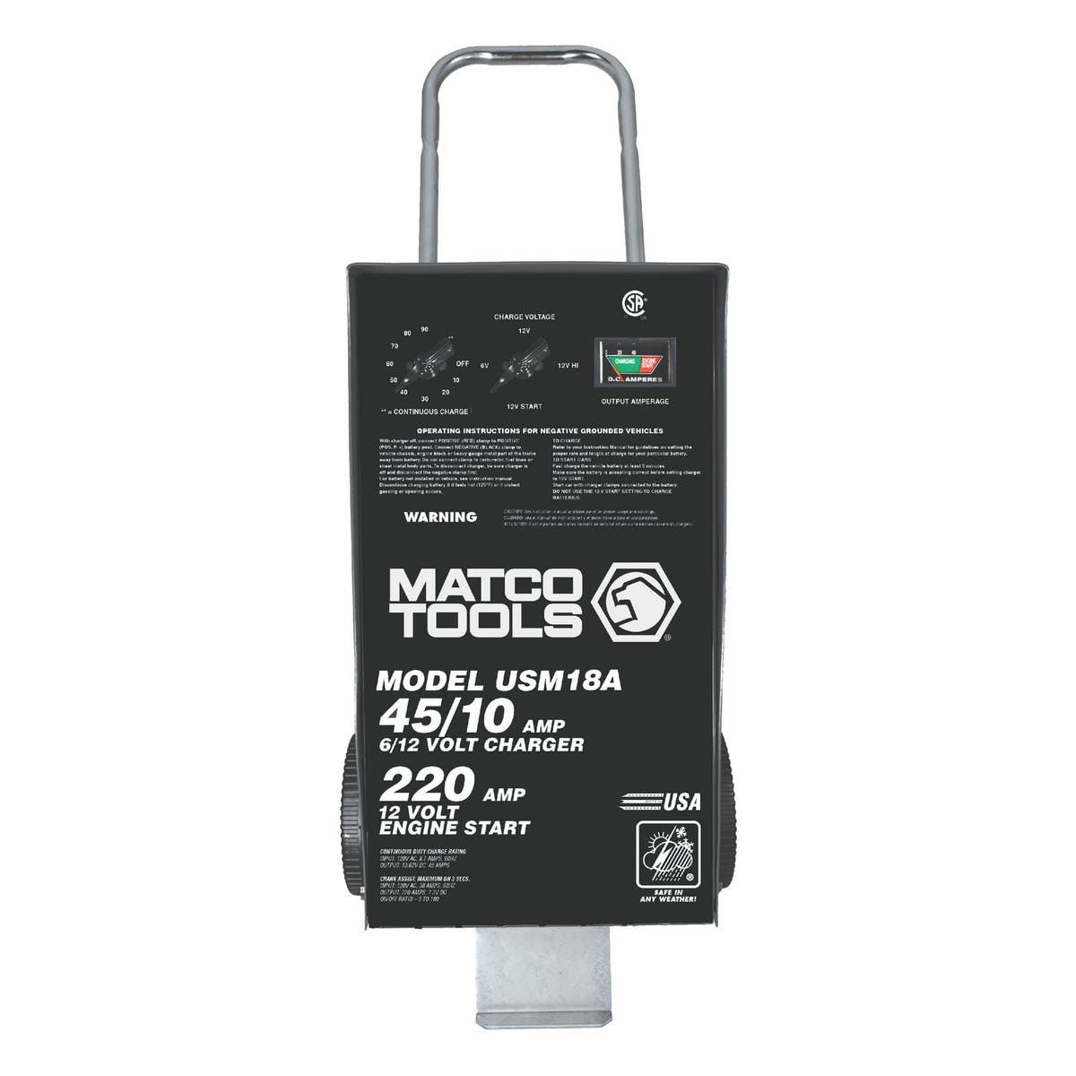 6/12V STANDARD-DUTY WHEEL CHARGER USM18A | Matco Tools