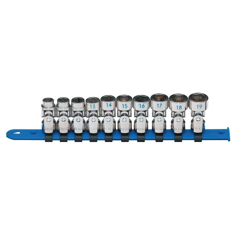 3/8" DRIVE 10 PIECE METRIC 6 POINT UNIVERSAL CHROME SOCKET SET ...