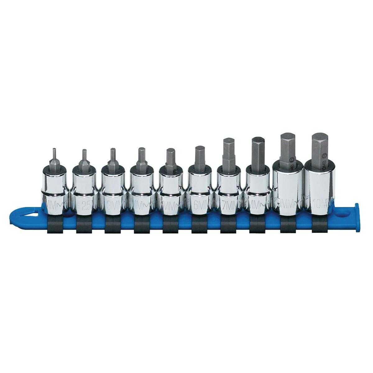 3/8" DRIVE 10 PIECE METRIC HEX BIT SOCKET DRIVER SET SBXYM10R | Matco Tools