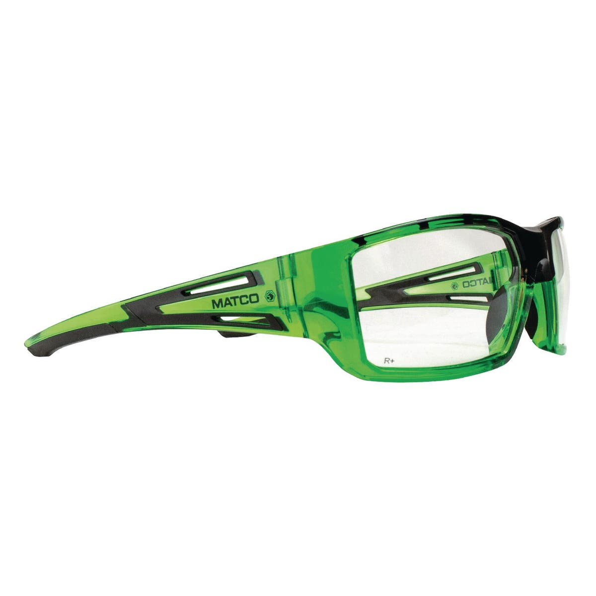 FORCEFLEX SAFETY GLASSES GREEN FULL FRAME WITH CLEAR LENSES FF5GTCLR ...