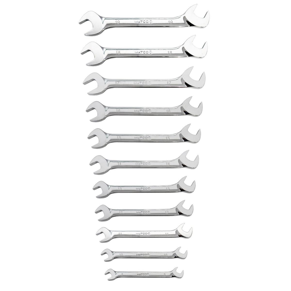 11 PIECE 30°/60° DOUBLE OPEN METRIC WRENCH SET SROEA11MS | Matco Tools