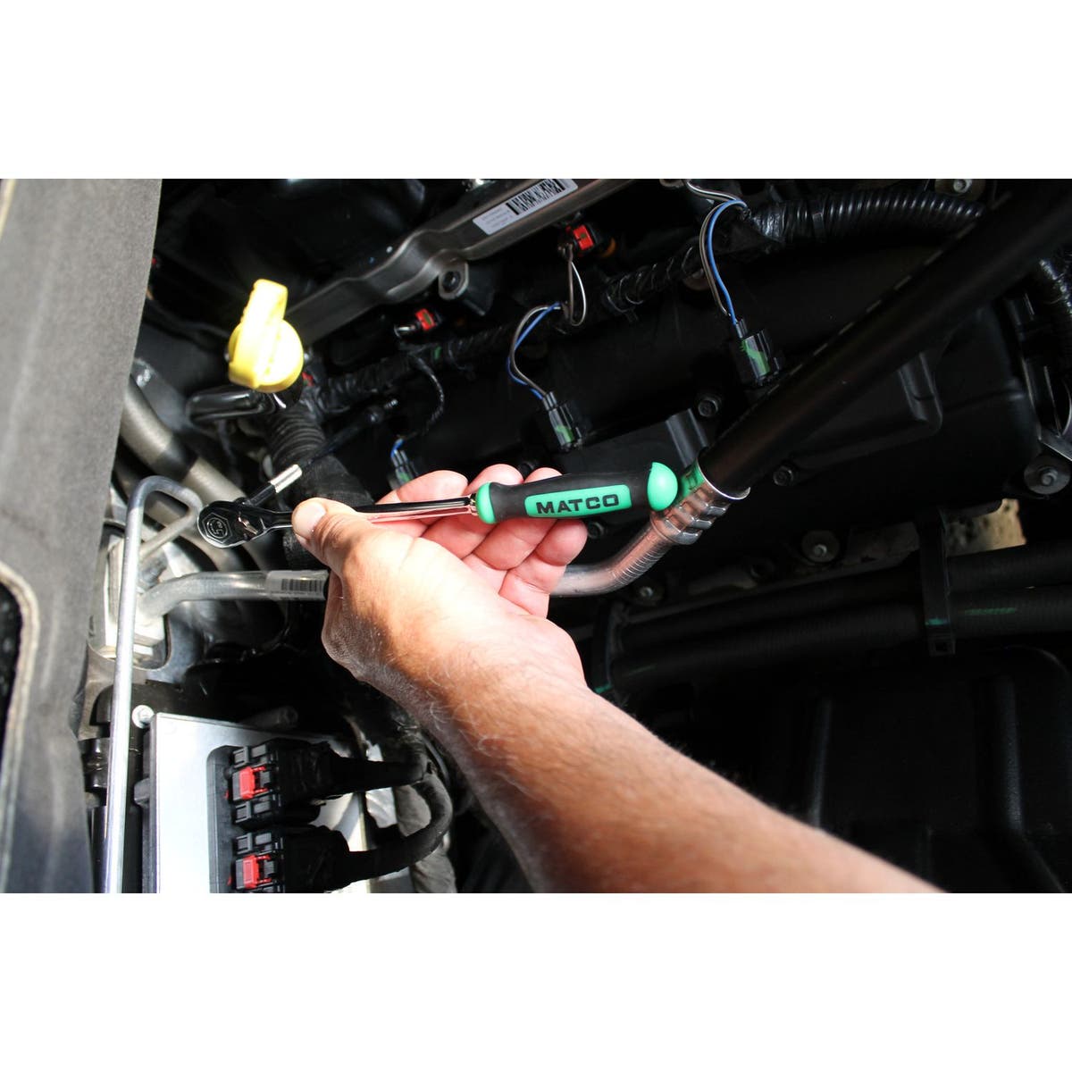 1/4" DRIVE 8-3/4" EIGHTY8 TOOTH FIXED RATCHET WITH ERGO HANDLE - GREEN ...