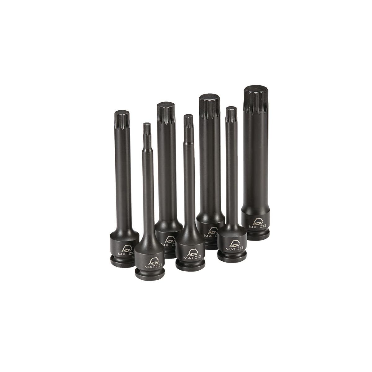3/8" DRIVE 7 PIECE 4" LONG IMPACT ADV TRIPLE SQUARE BIT SET SBPQLM7V ...