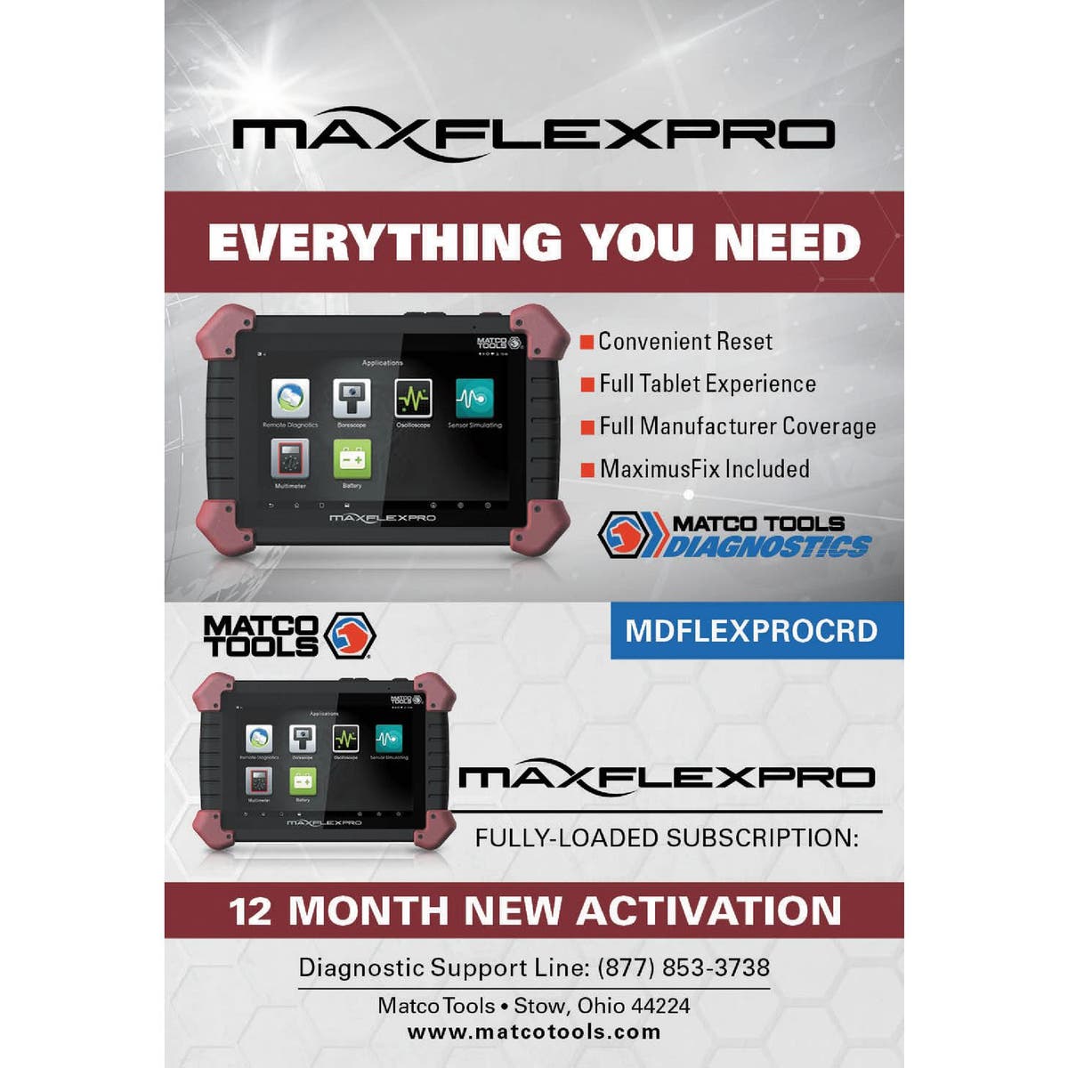 MAXIMUS FLEX PRO FULL UNLOCK MDFLEXPROCRD | Matco Tools