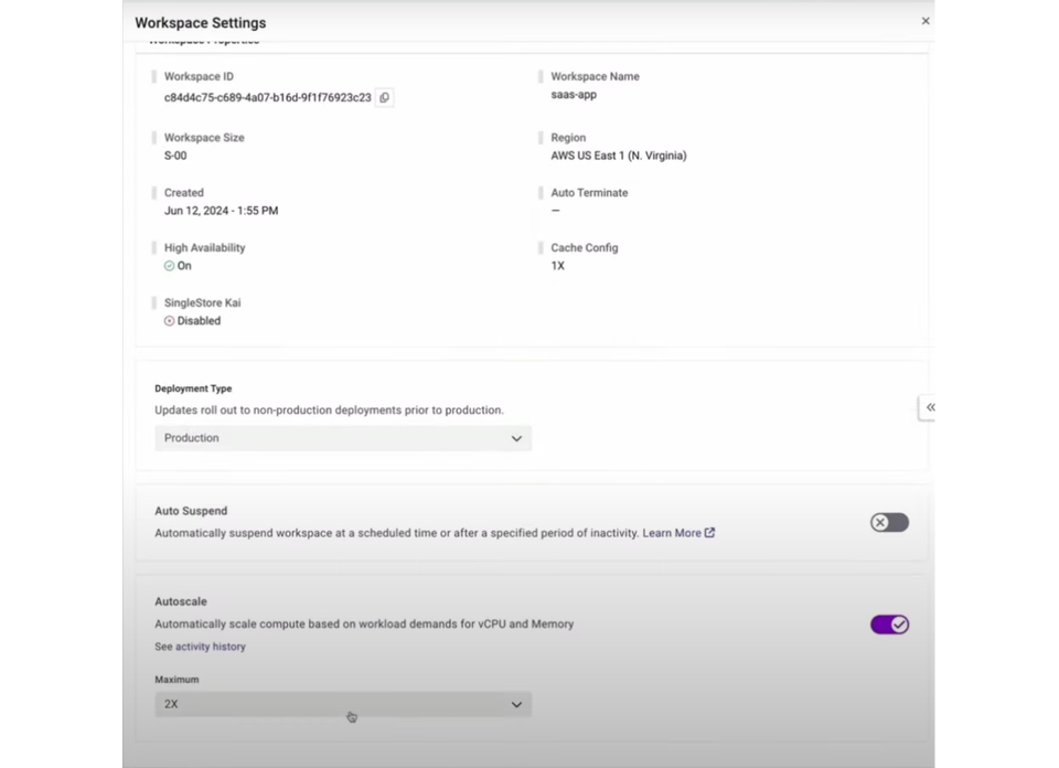 Autoscaling in SingleStore Helios®