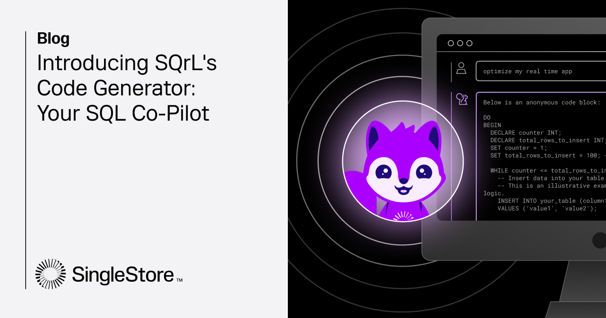 Introducing SQrL's Code Generator: Your SQL Co-Pilot