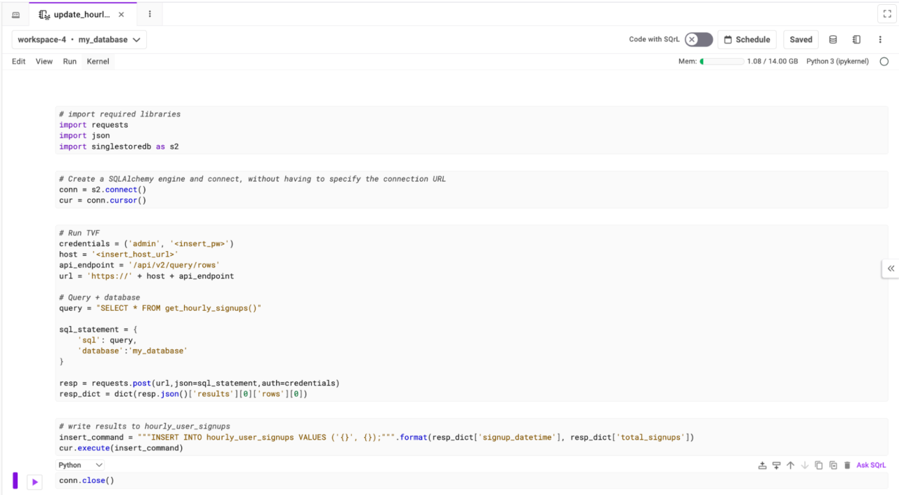 Building Query Lambdas With SingleStore's TVF and Data API, Part 2