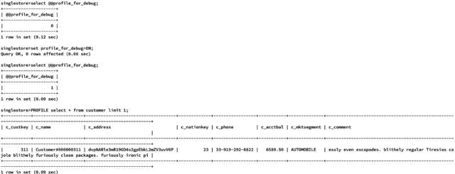Using Visual Profile in SingleStore for Performance Tuning