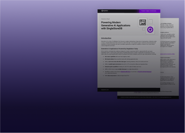 Customers Power Modern Generative AI Applications with SingleStore