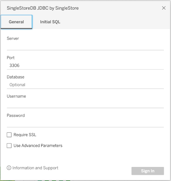 Connect with Tableau Desktop · SingleStore Self-Managed Documentation