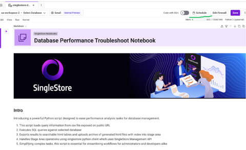SingleStore Cloud Performance Troubleshooting Notebook