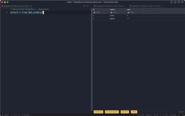 The SingleStoreDB Driver for the SQLTools VS Code Extension | SingleStoreDB