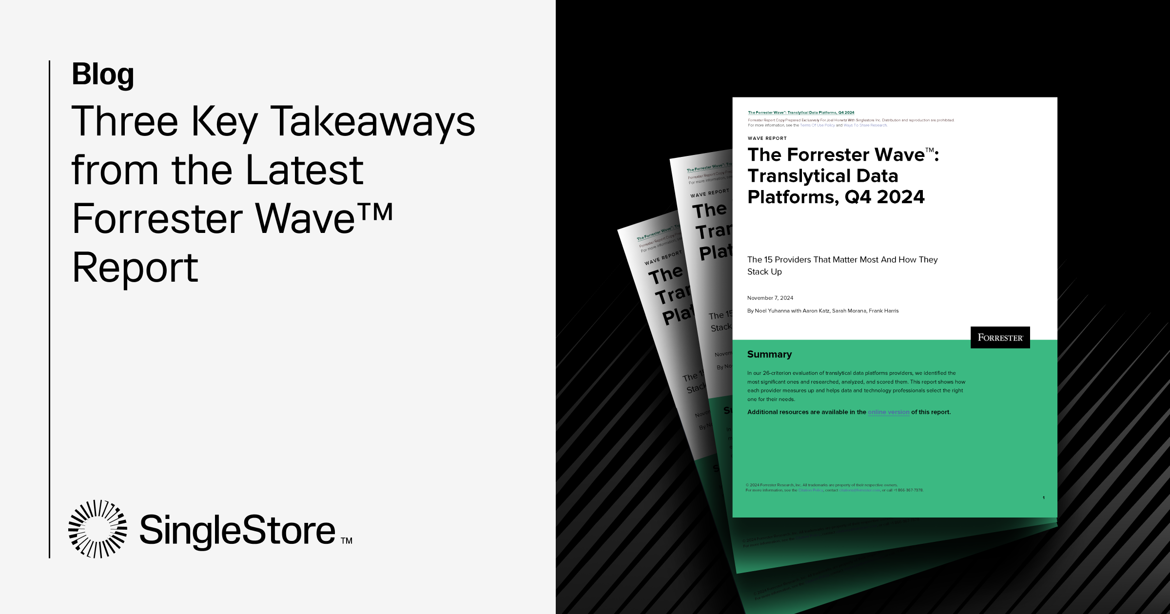 SingleStore's Three Key Takeaways from the Latest Forrester Wave™ Report