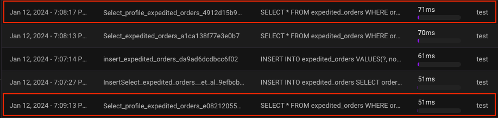 Query History Examples · SingleStore Documentation