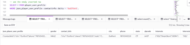 The JSON Playground in SingleStoreDB