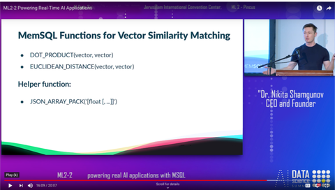 SingleStore as a Data Backbone for Machine Learning and AI