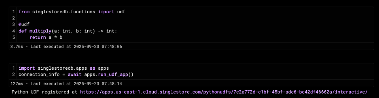 Python UDFs in SingleStore: Run Python Inside SQL