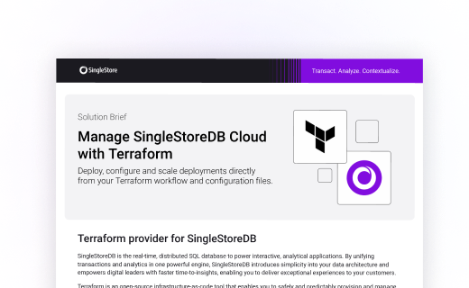Solution Brief: Manage SingleStoreDB Cloud with Terraform - SingleStore