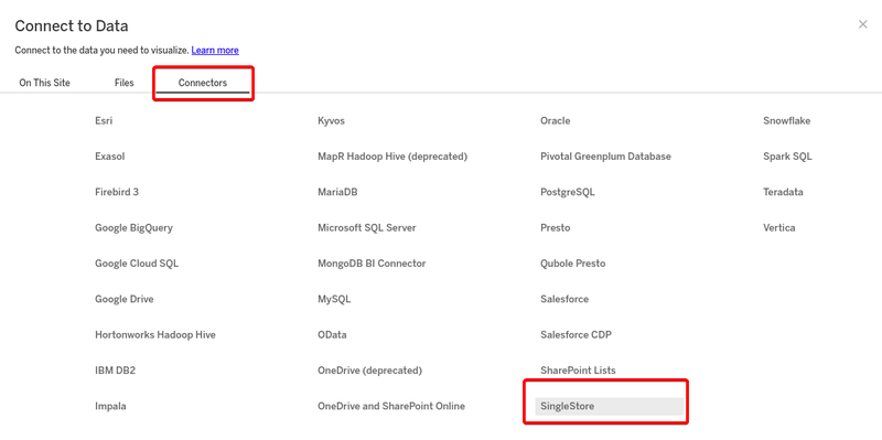 Connect with Tableau Server · SingleStore Documentation Connect with Tableau Server · SingleStore Documentation